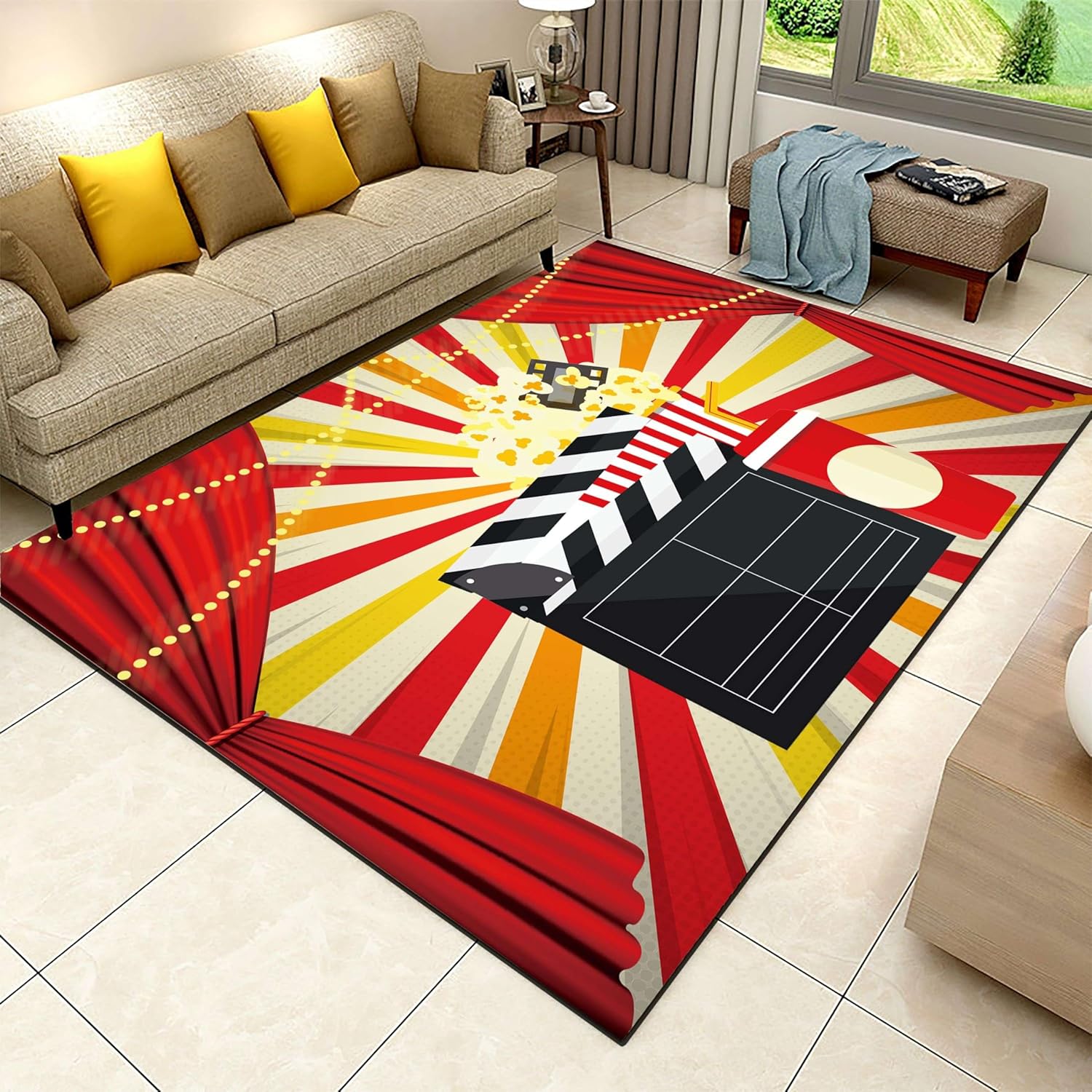 Amazon.com: Puyosvr Kids Movie Night Area Rug,3x4ft, with Film ...