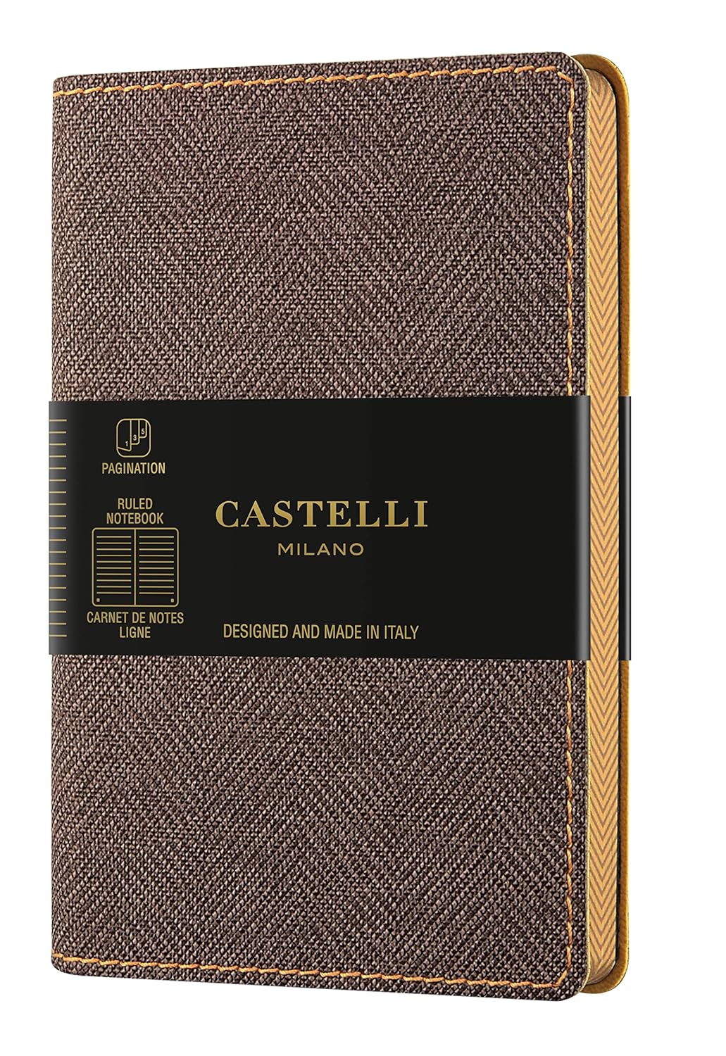 Amazon.com: Castelli Milano Harris Tobacco Brown Notebook 9x14 cm ...