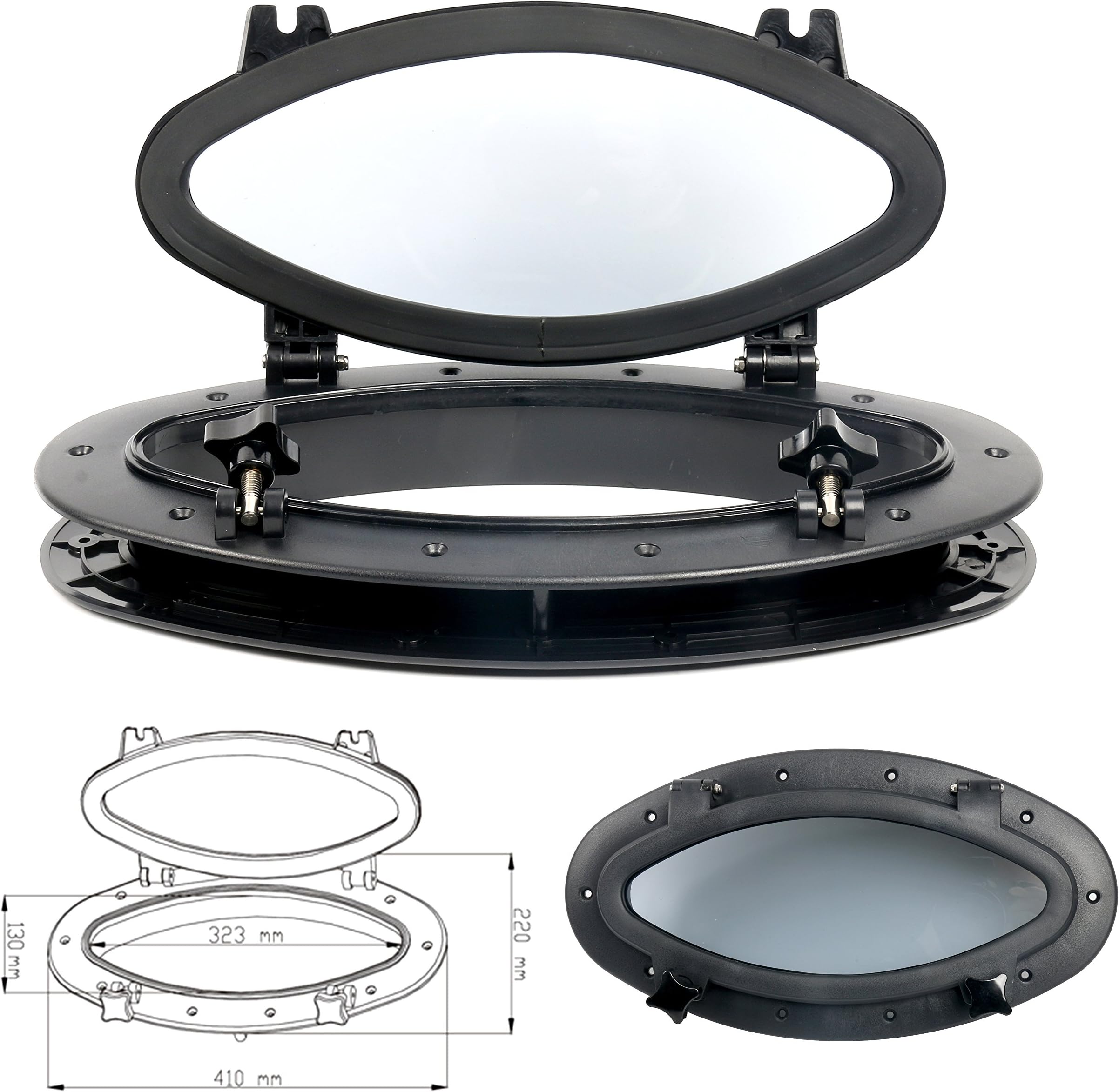 Amazon.com: Amarine made Boat Yacht Elliptical Oval Opening Portlight ...