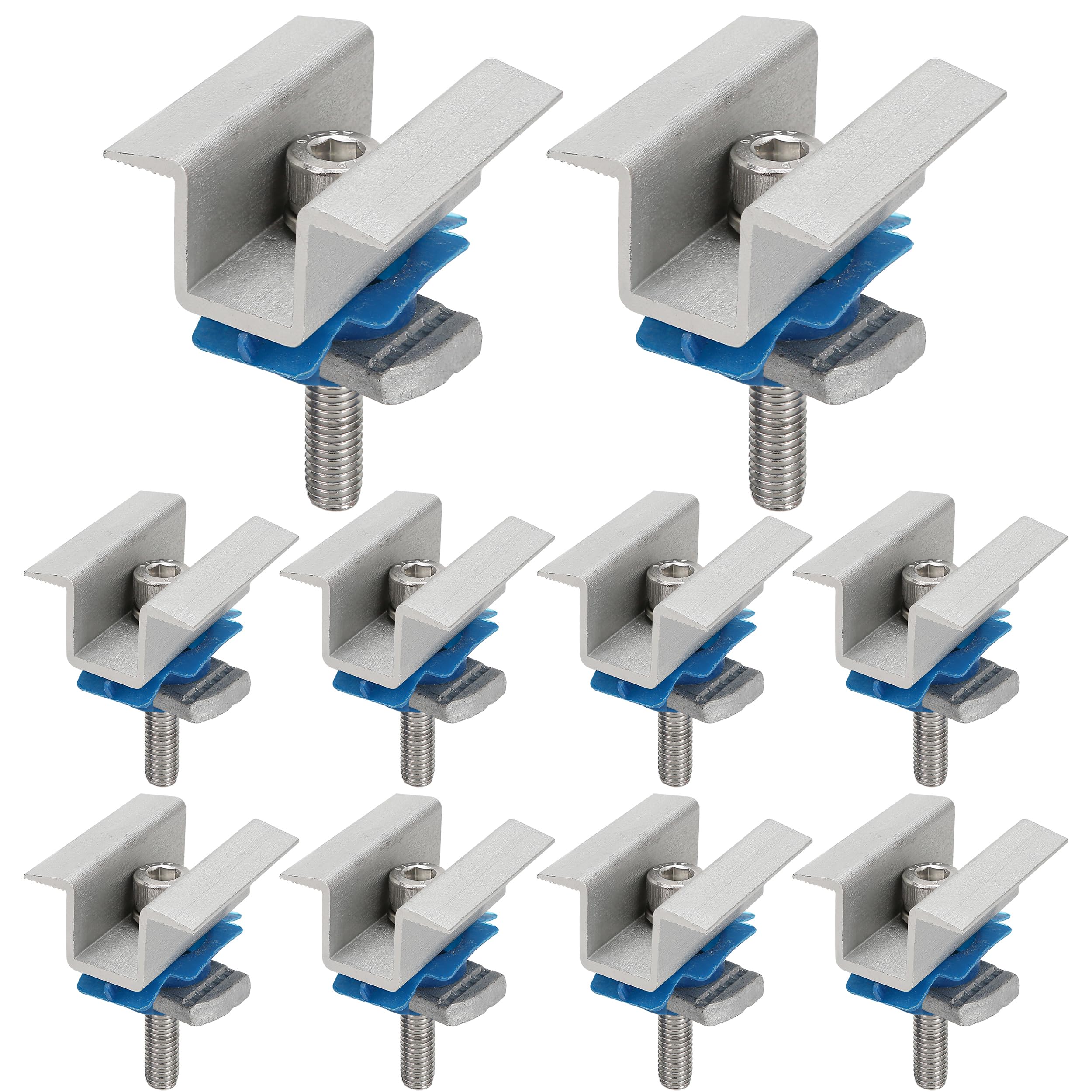 Snapklik.com : 10 Pcs Adjustable Solar Panel Mounting Bracket Clamps ...