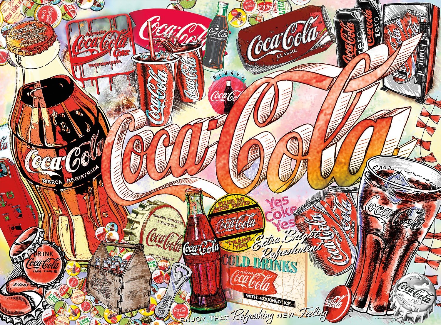 Amazon.com: Buffalo Games - Disfruta de Coca-Cola - Rompecabezas de ...