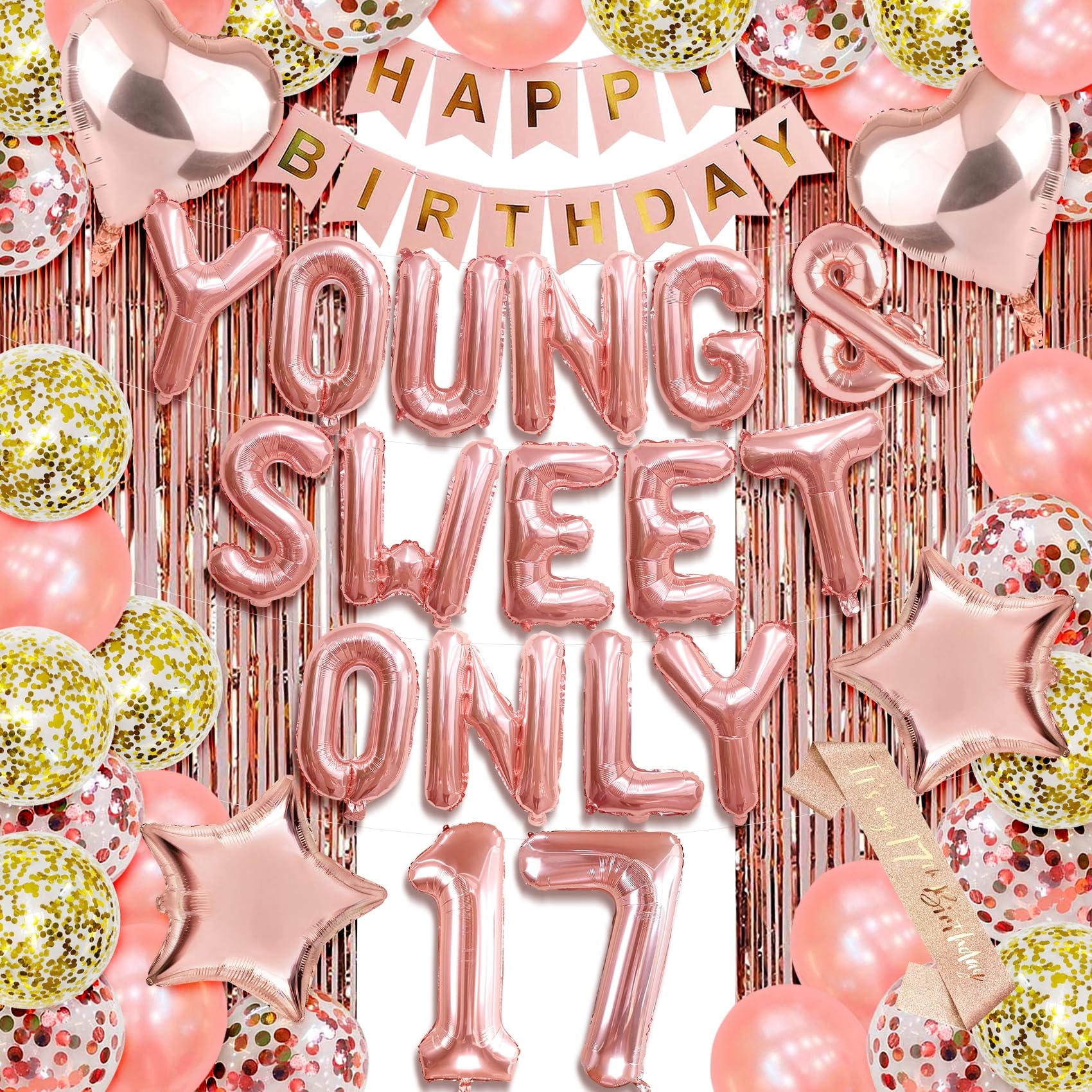 Amazon.com: Young And Sweet Only 17 Birthday Decorations Dancing Queen ...