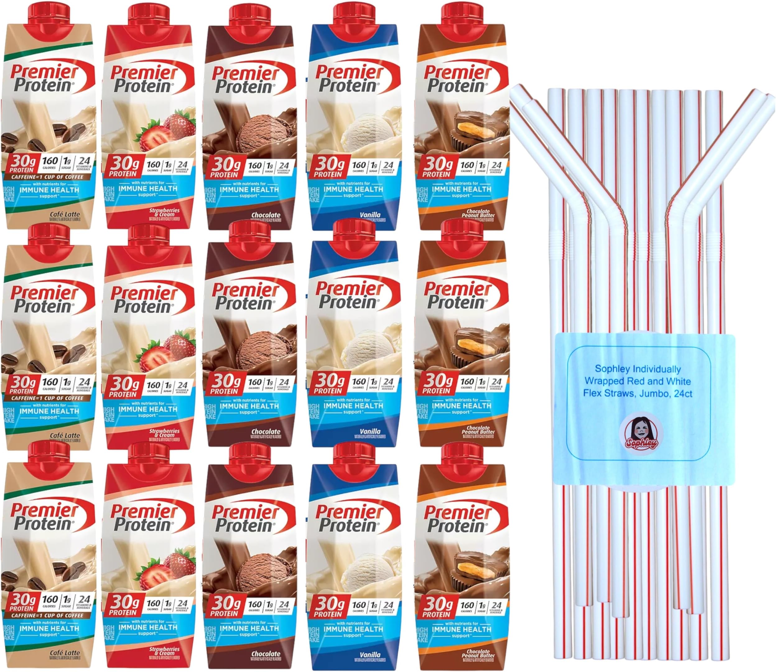 Amazon.com: Premier Protein Shake Variety Pack, 5 Flavors, Cafe Latte ...