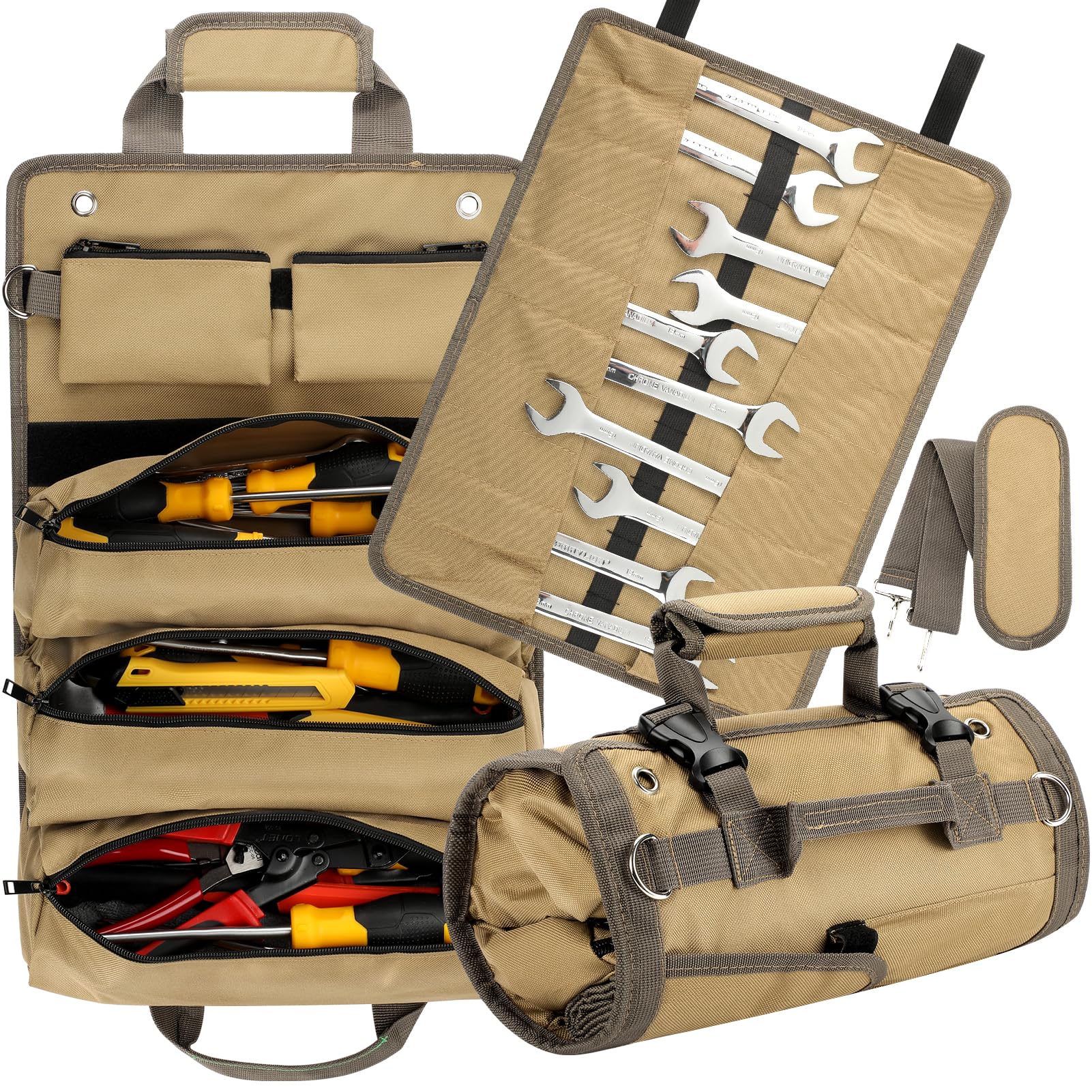 Meedo Tool Bag Roll Up, Heavy Duty Tool Organizer Bag for Men, Portable ...