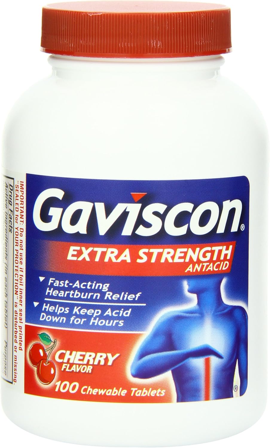Amazon.com: Gaviscon Antacid, Extra Strength, Cherry, Chewable Tablets ...