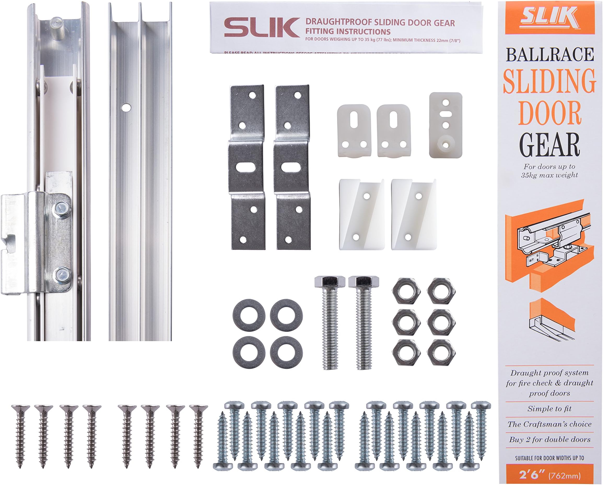 SLIK 08SL005091 Double Wheel Type Sliding Door Gear Track 914mm ...