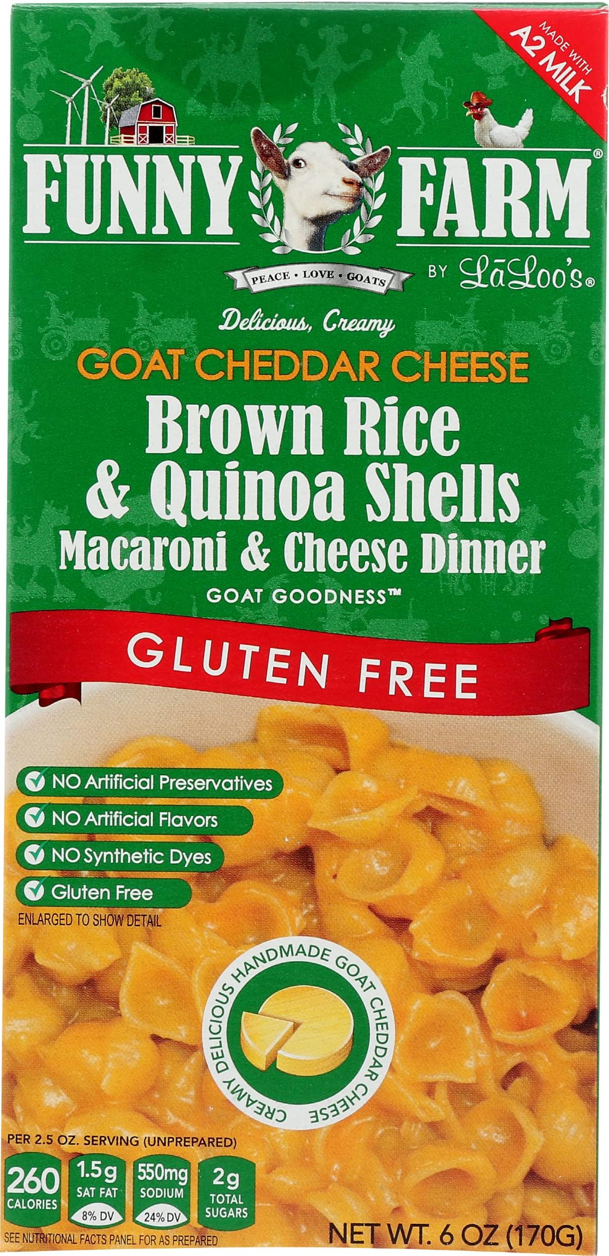Amazon.com : Funny Farms Goat Cheddar Cheese Brown Rice and Quinoa ...