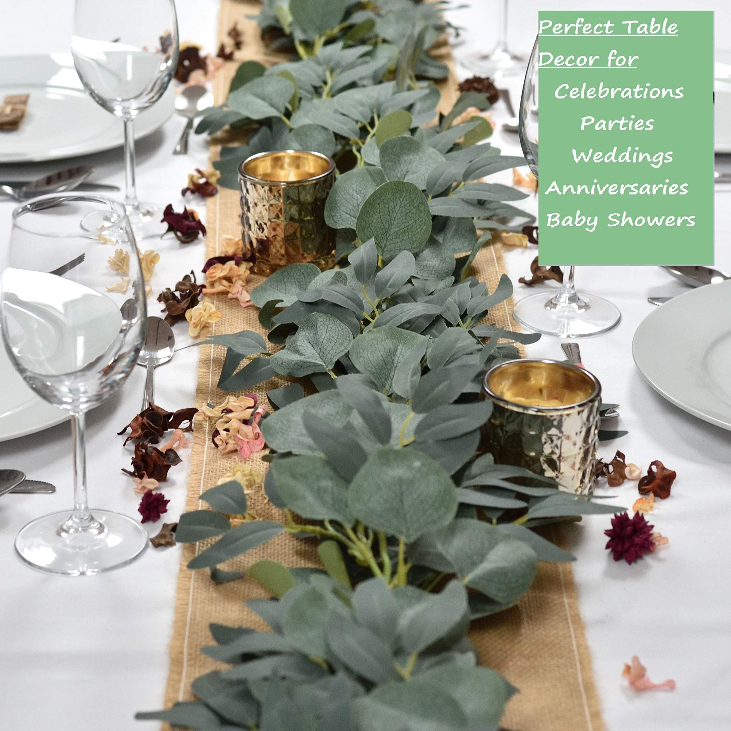 Buy 2 Pack - Artificial Eucalyptus Garland with Willow Vines, 6.5' Long Faux Eucalyptus Garland ...