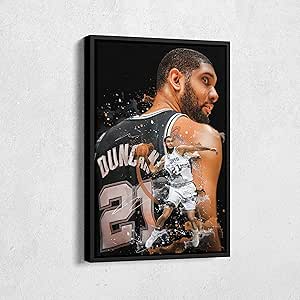 Amazon.com: Tim Duncan Poster San Antonio Spurs NBA Artwork Framed Wall ...