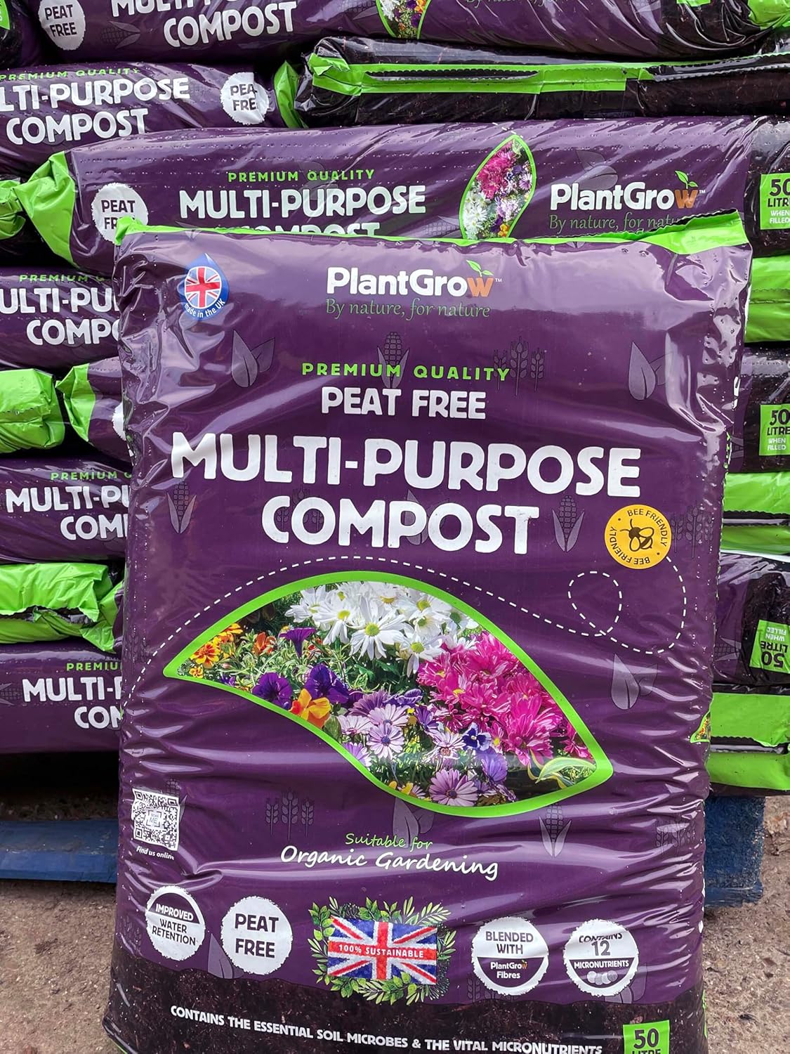 PlantGrow Peat-Free Multi-Purpose Compost 40 x 50 litre bags - Organic ...
