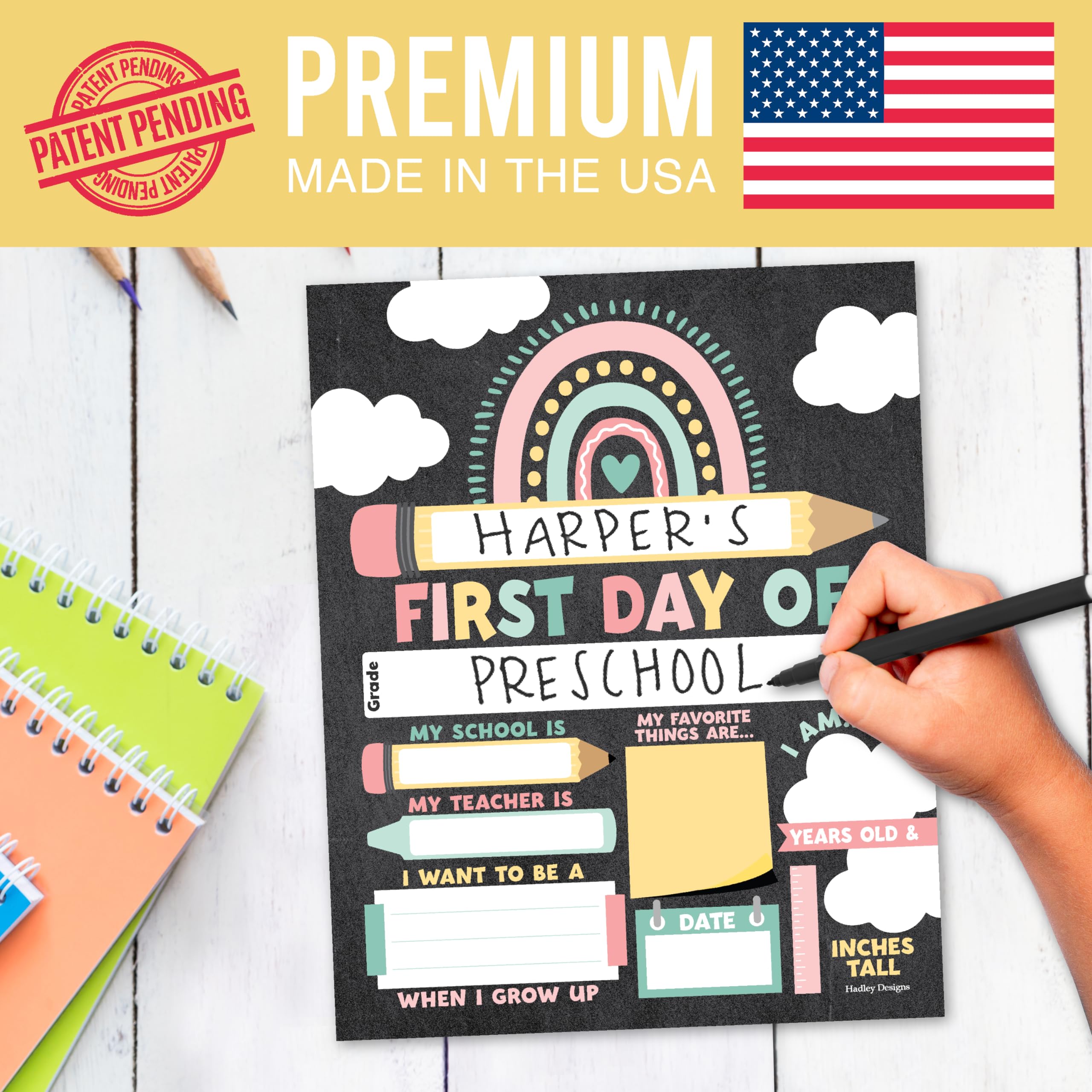 Snapklik.com : First Day Of School Sign 10 Double-Sided First And Last ...