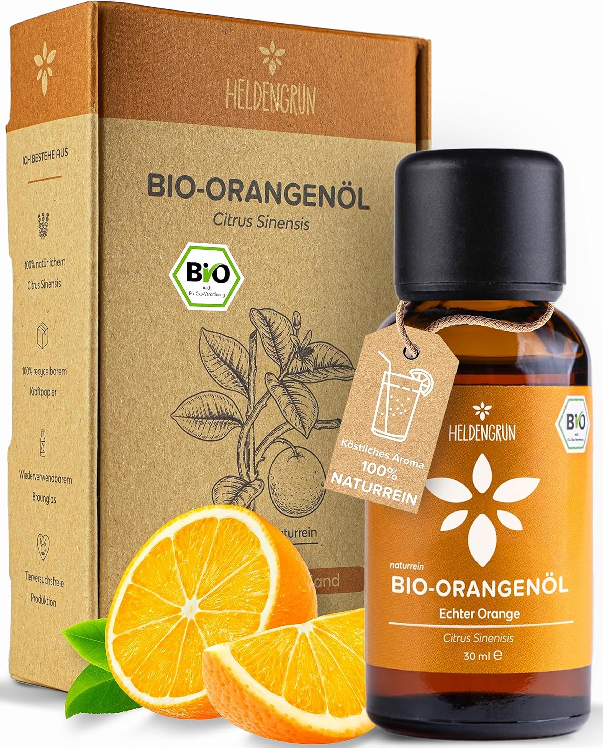 Heldengrün® BIO Orangenöl [100% NATURREIN] Kaltgepresst aus echten ...