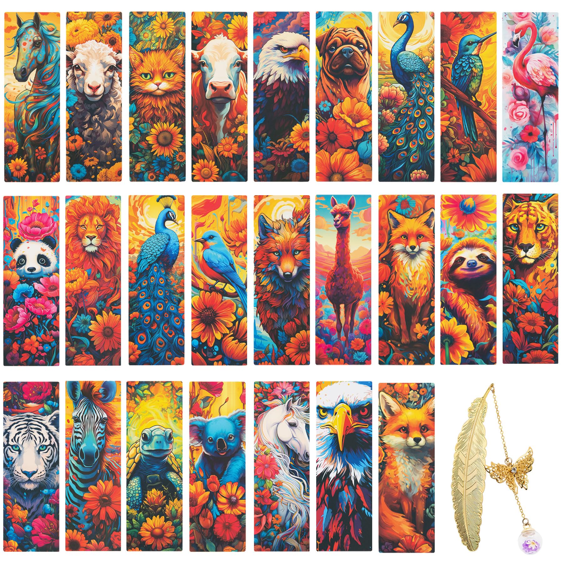 Snapklik.com : Knana 30Pcs Animal World Bookmarks Paper Bookmarks For ...