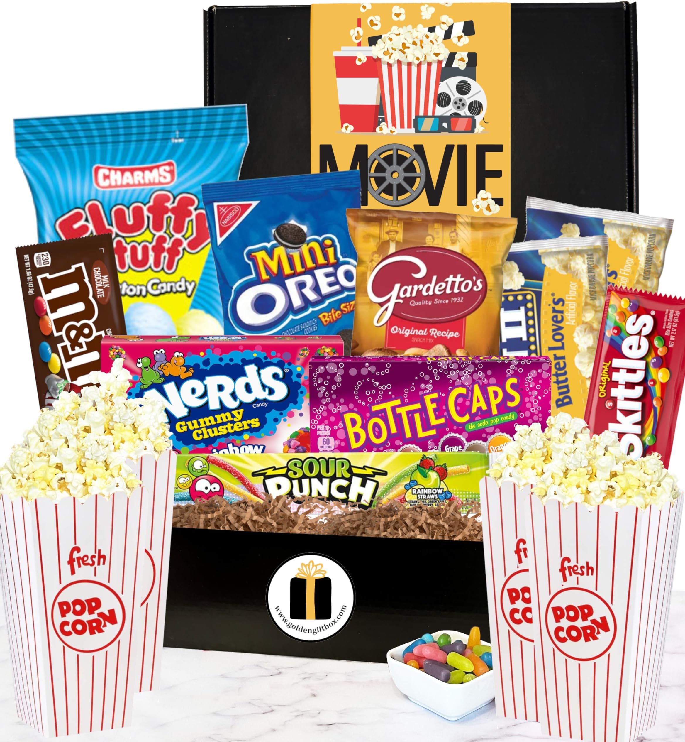 Amazon.com: Deluxe Movie Night Gift Includes Popcorn Buckets, Popcorn ...