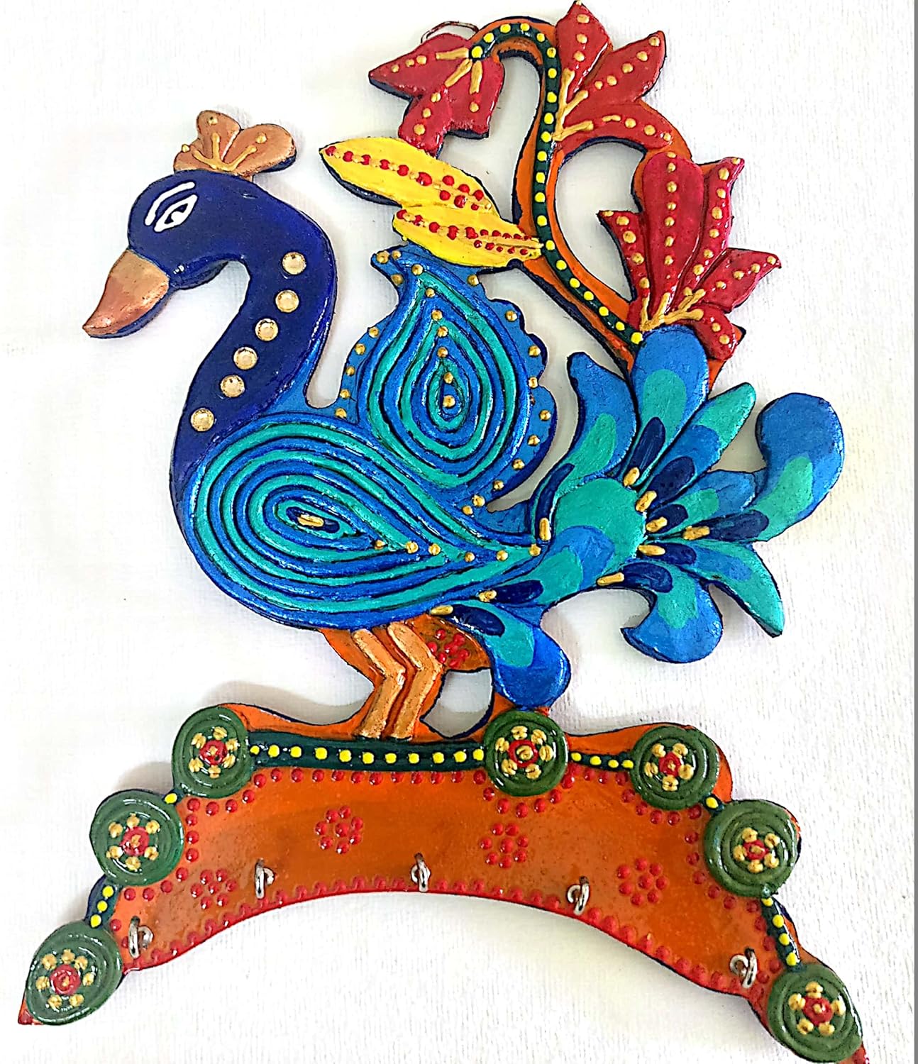 Buy The Artisan World Wooden Paper Mache Key Holder (Multi Colour ...