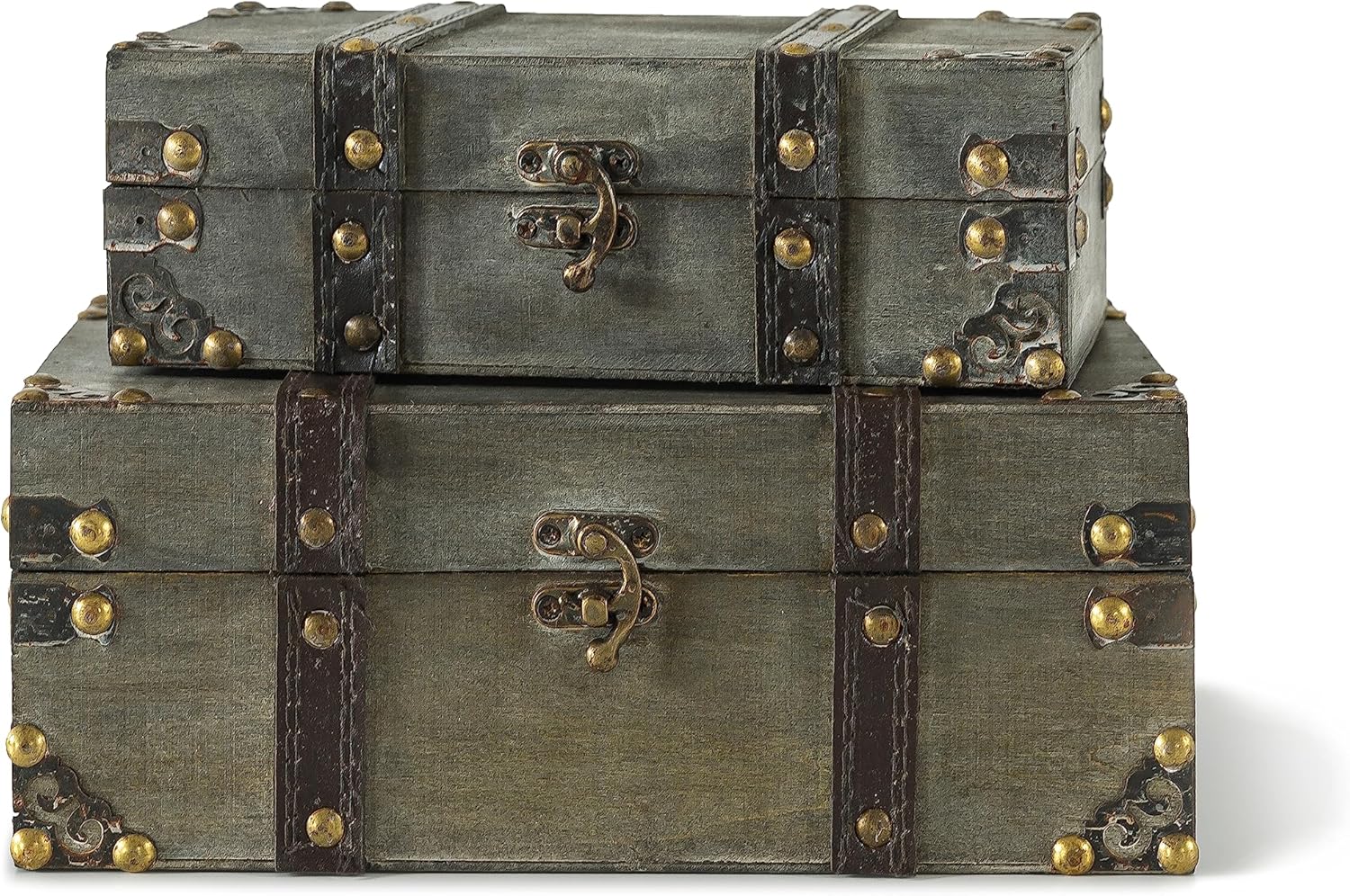 Soul & Lane Westminster Wood Decorative Storage Trunks - Set of 2 ...