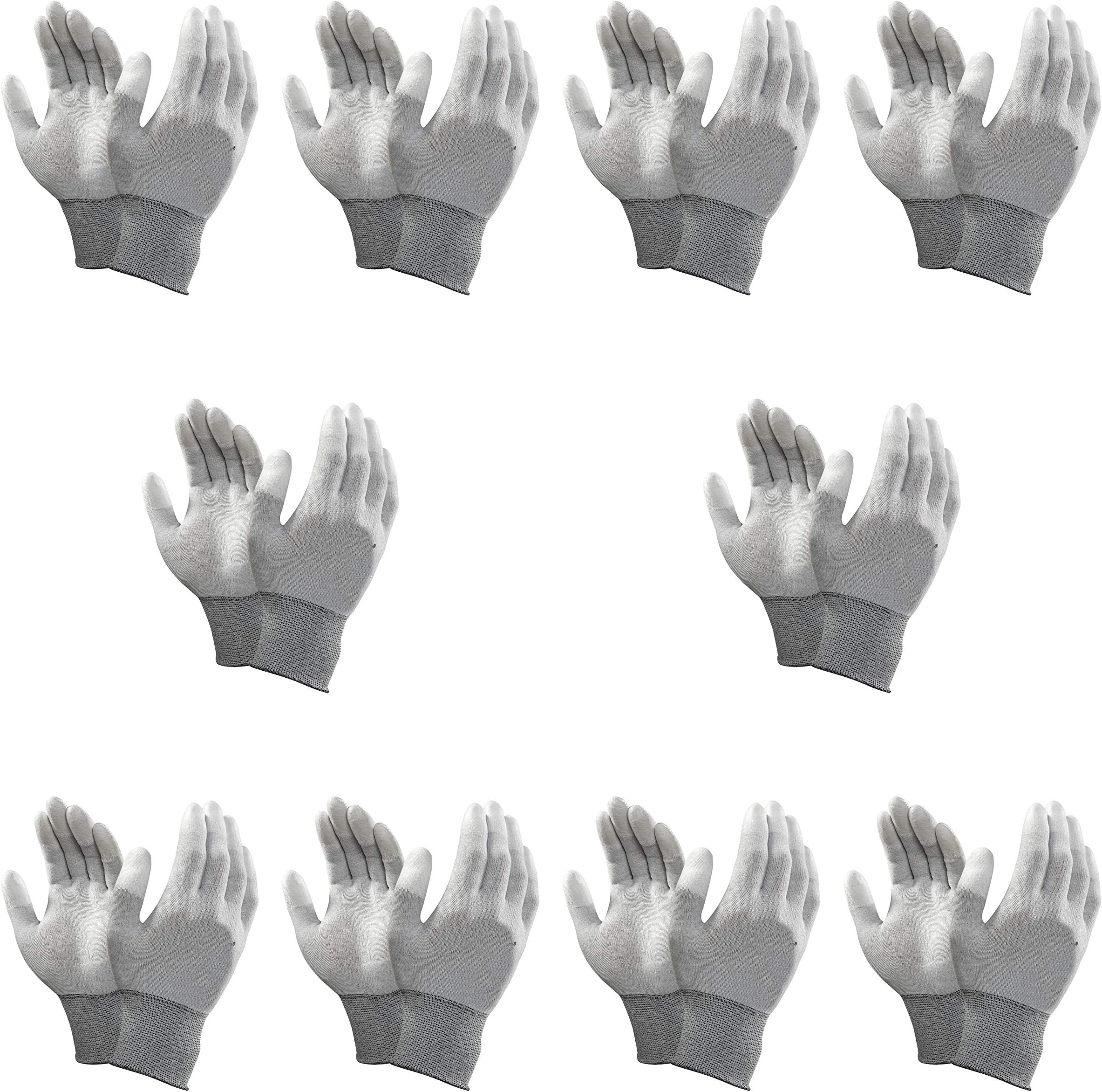 SAFEYURA Carbon Fiber ESD Gloves Anti-Static PU Fingertip Coated Non ...