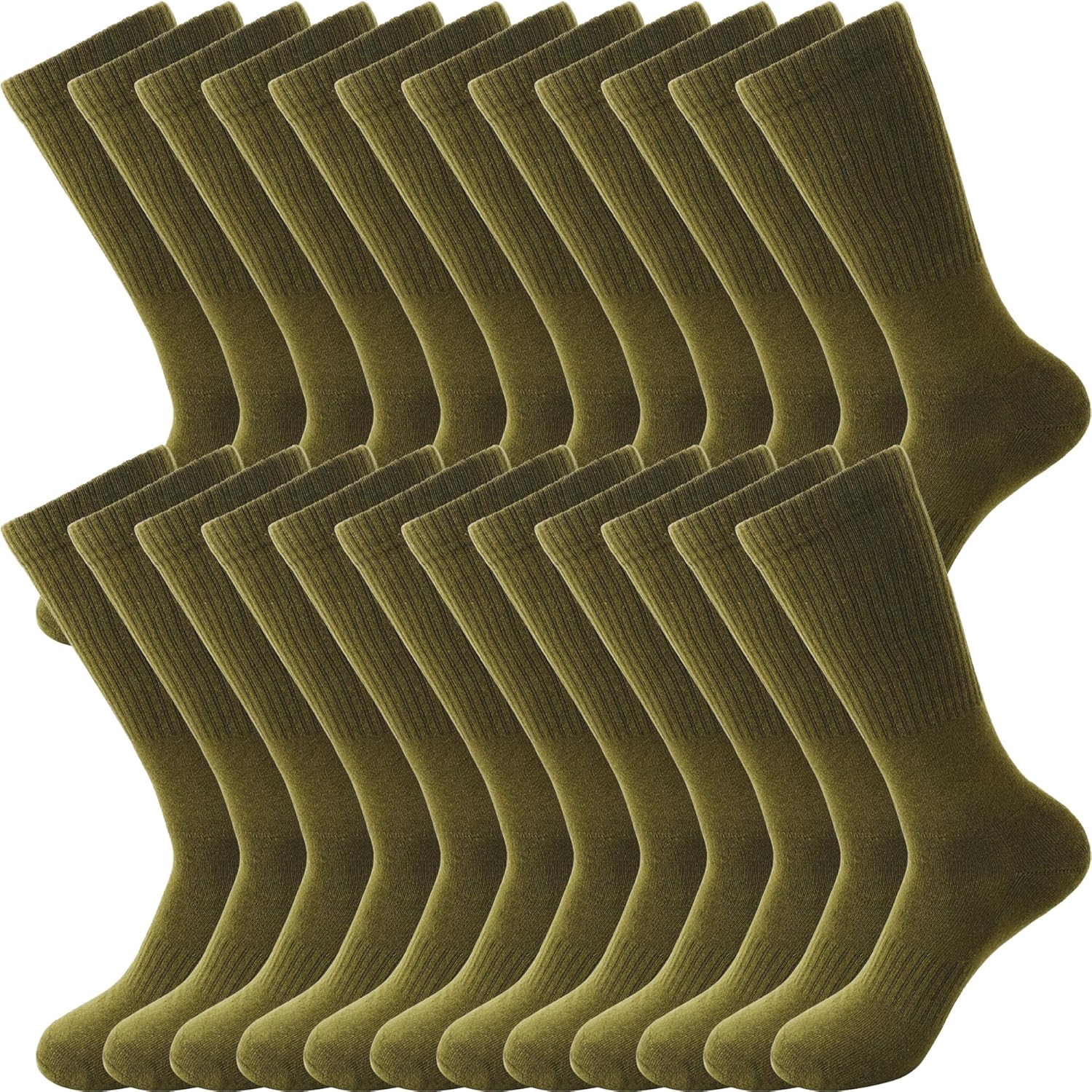 Amazon.com: 12 Pairs Army Socks Green Military Socks Warm Long Boot ...