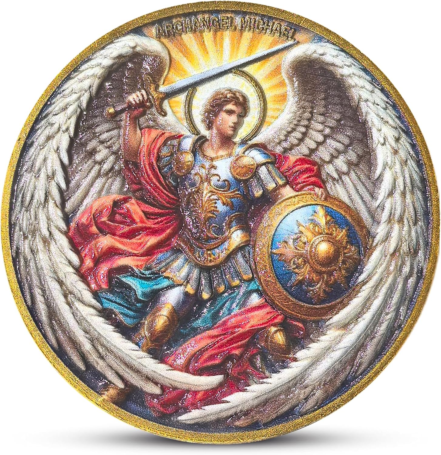 Amazon.com: Archangel Michael Challenge Coin, Saint Michael Psalm 91 ...