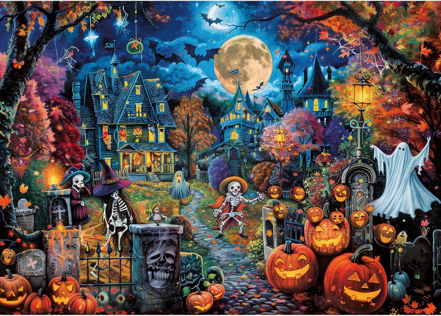 Amazon.com: Halloween Jigsaw Puzzles 1000 Pieces Horror Puzzle for Adults Spooky Scary Ghost ...
