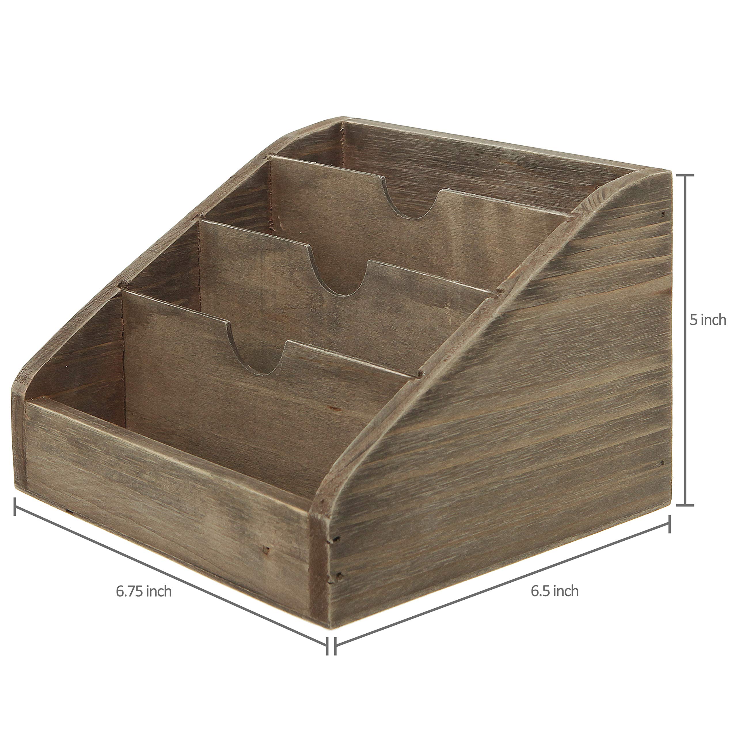 MyGift Vintage Dark Brown Wood 4 Compartments Decorative Rustic Mail ...