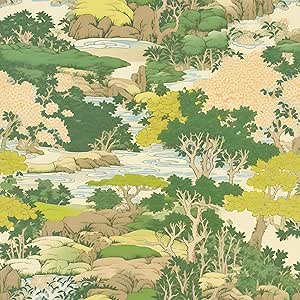 HENNOR Green Forest Wallpaper Peel and Stick Vintage Tree Contact Paper ...