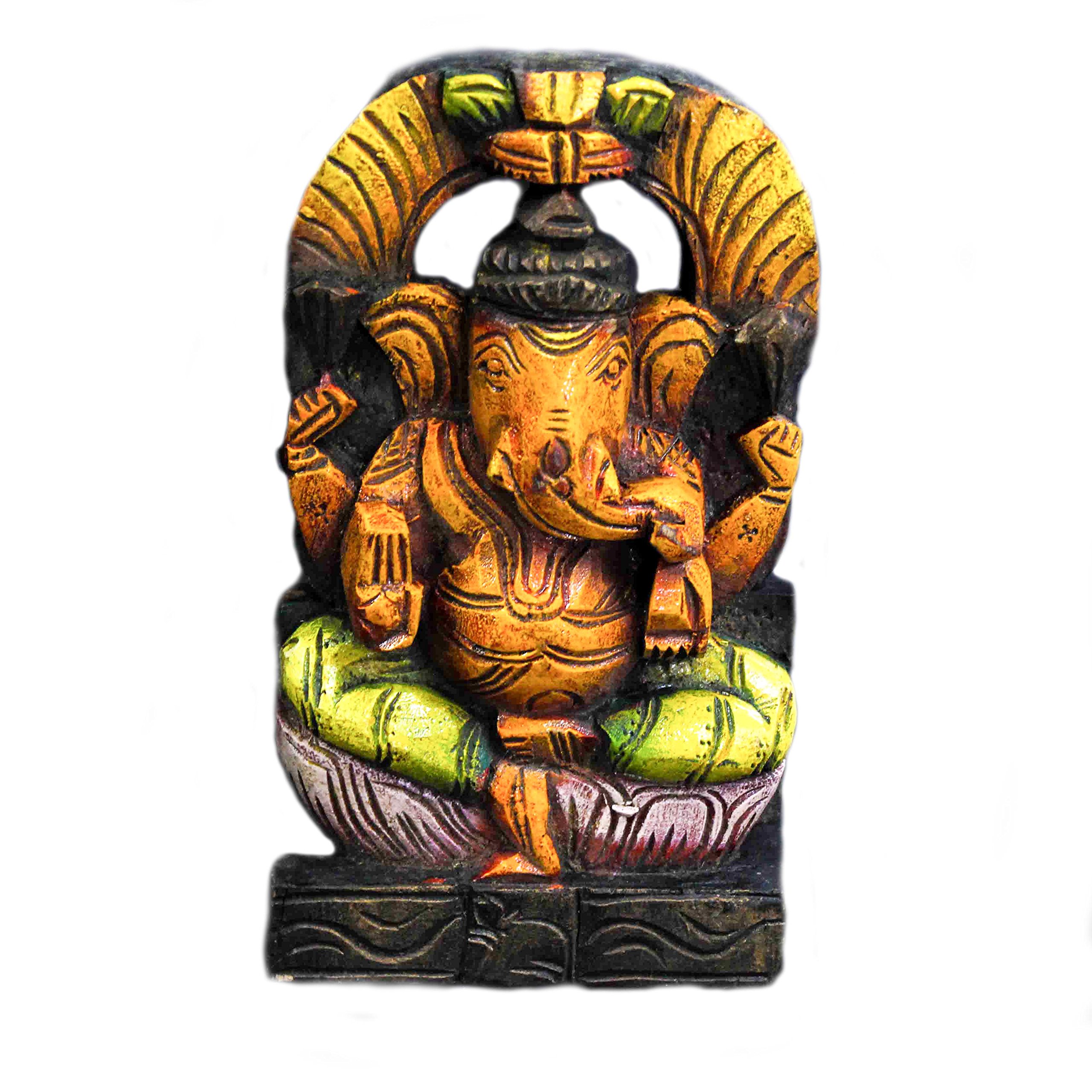 Buy The Holy Mart Ganesh Wooden Idol in Multi Colour and Medium Size ...