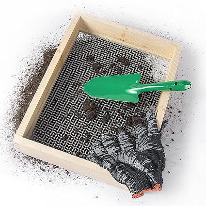 Amazon.com : 15.74" x 11.81" Soil Sifter - Steel Wire Mesh & Natural ...