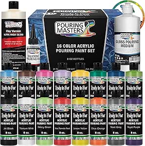 Amazon.com: U.S. Art Supply Pouring Masters 16 Color Acrylic Pouring ...