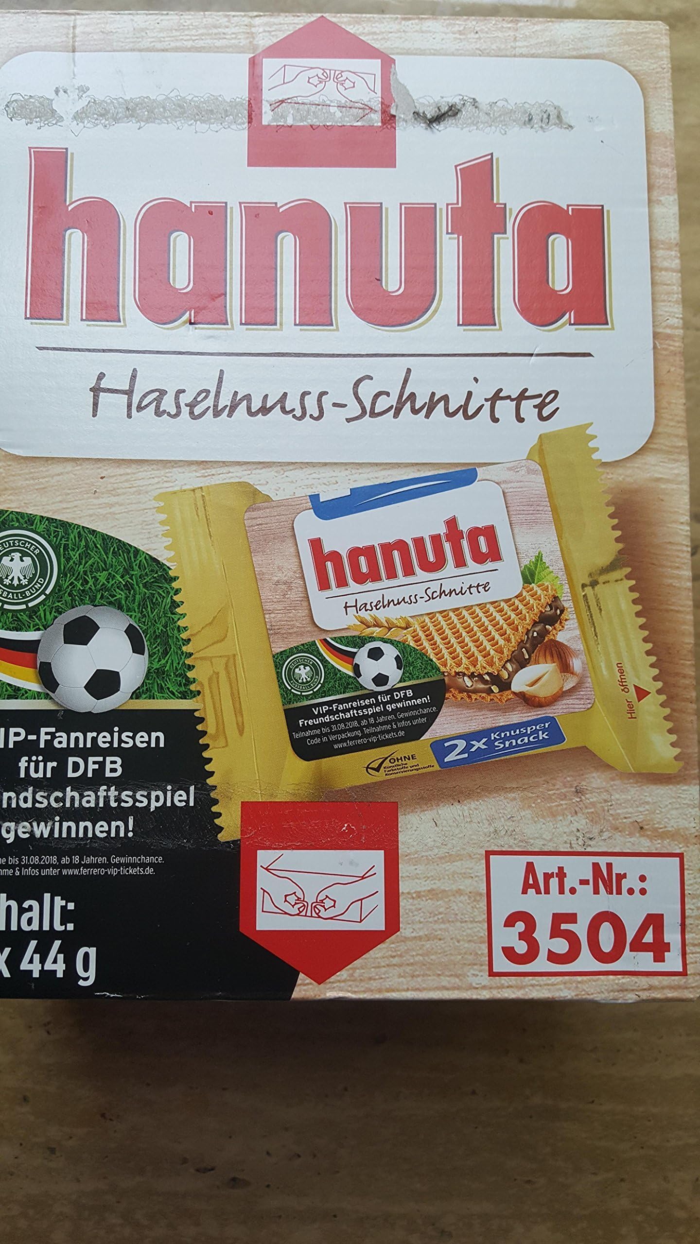 Amazon.com: Ferrero Hanuta Chocolate Hazelnut Candy Wafers (18 x 2) 36 ...