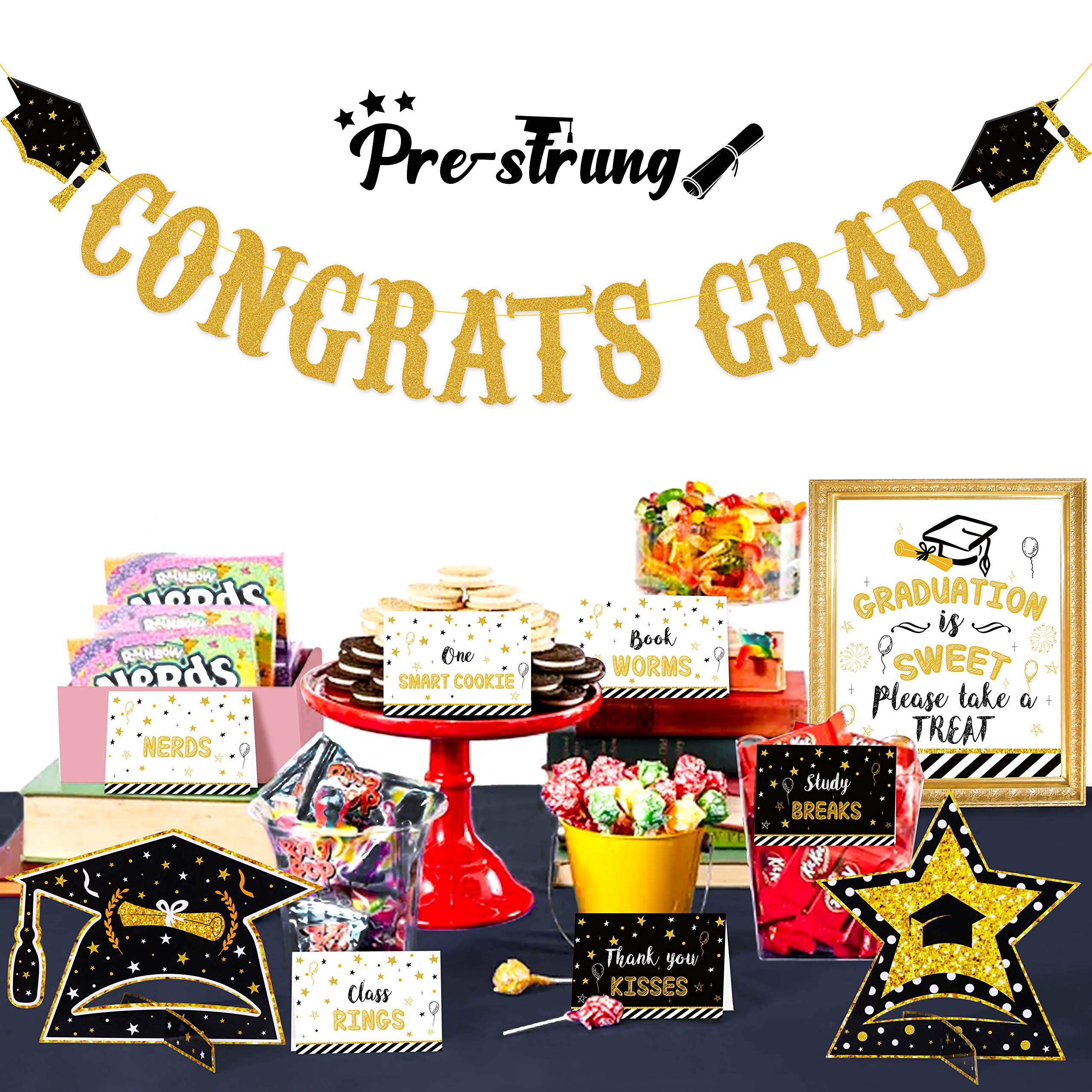 Buy 20PCS Graduation Decorations 2021 Party Supplies Set - Glitter ...