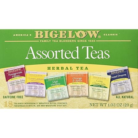 Amazon.com : Bigelow Assorted Herb Tea 6 Varieties 18 Bags (Pack of 2 ...