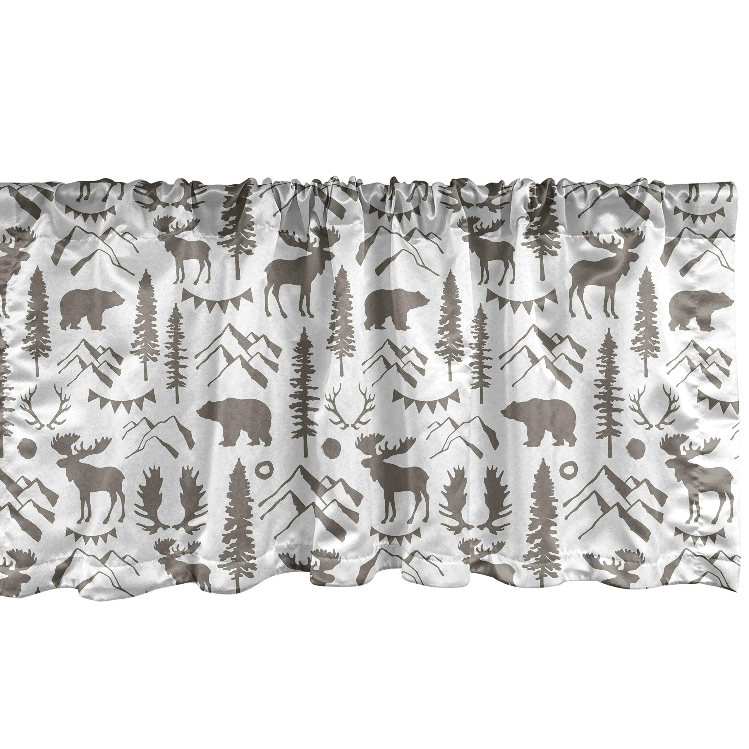 Amazon.com: Ambesonne Northwoods Window Valance, Forest Elements with ...