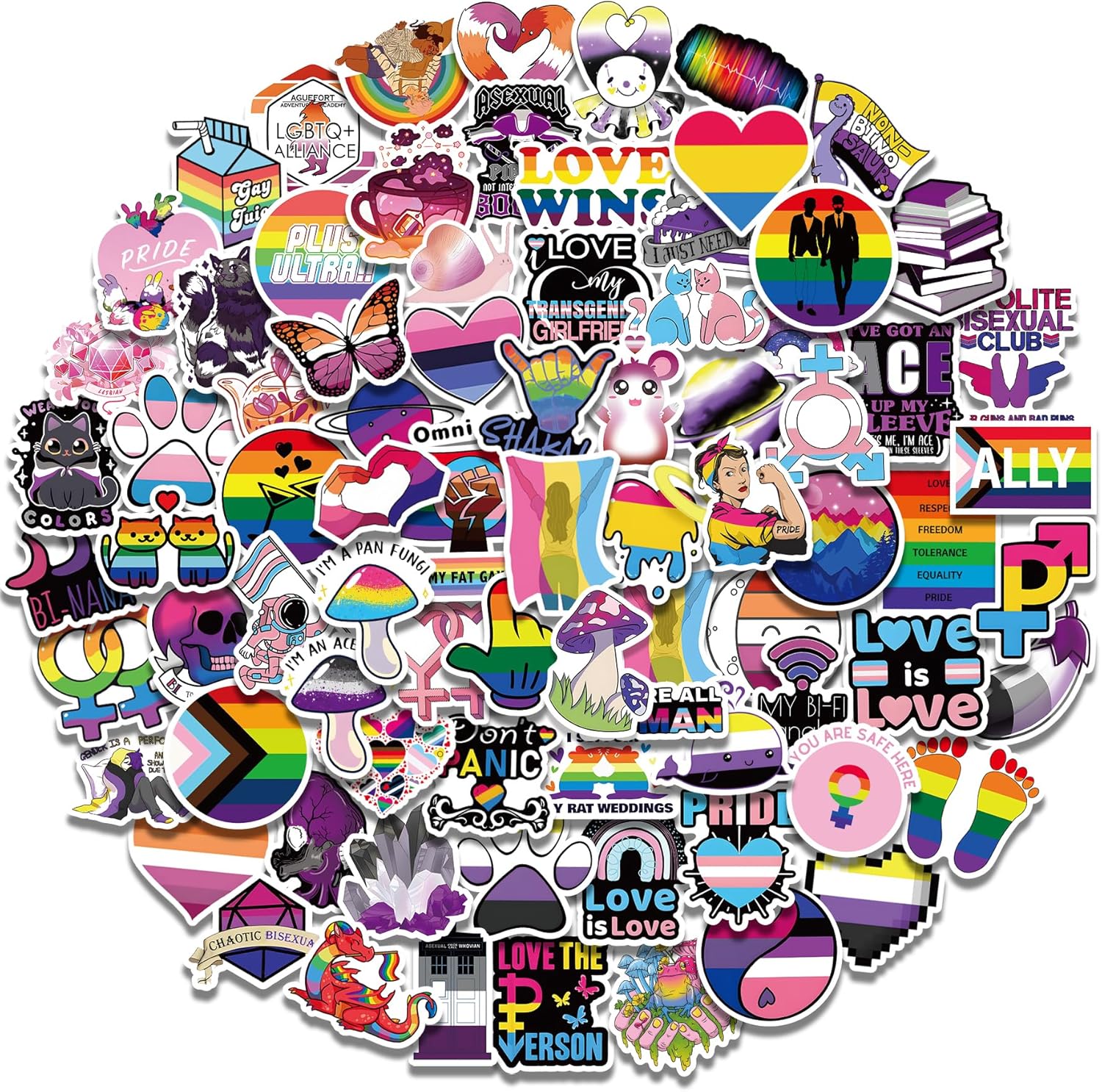 Amazon.com: LGBT Graffiti Sticker Set 120 PCS Vinyl Waterproof LGBTQ ...