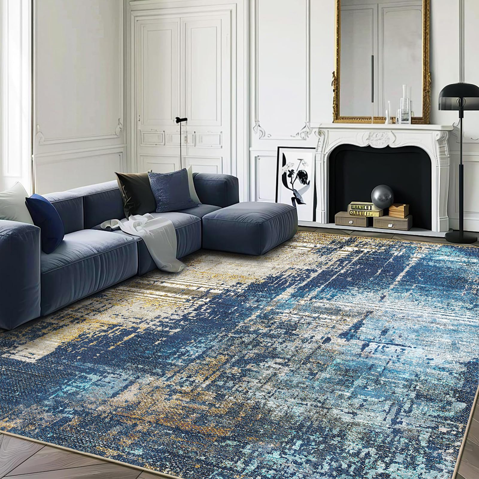 Amazon.com: VK·LIVING Machine Washable Rug 5'x7' Abstract Washable Area ...