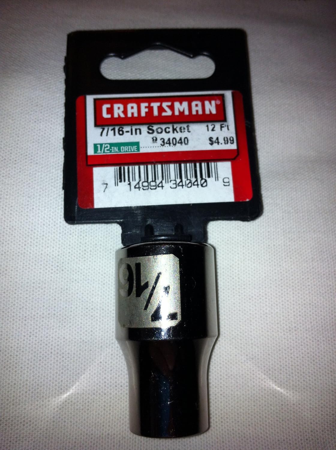 Craftsman 7/16 in. Easy Read Socket, 12 pt. STD, 1/2 in. drive : Buy ...