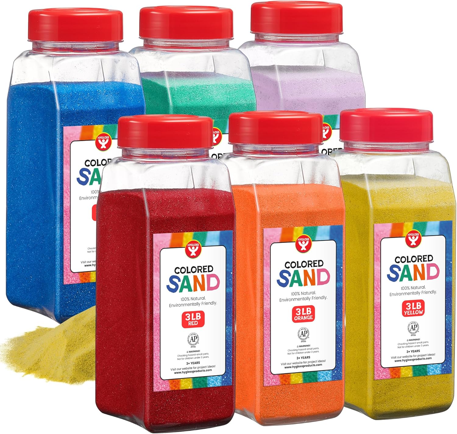 Hygloss Colored Play Sand – Assorted Craft Sand for Christmas Sand Art ...