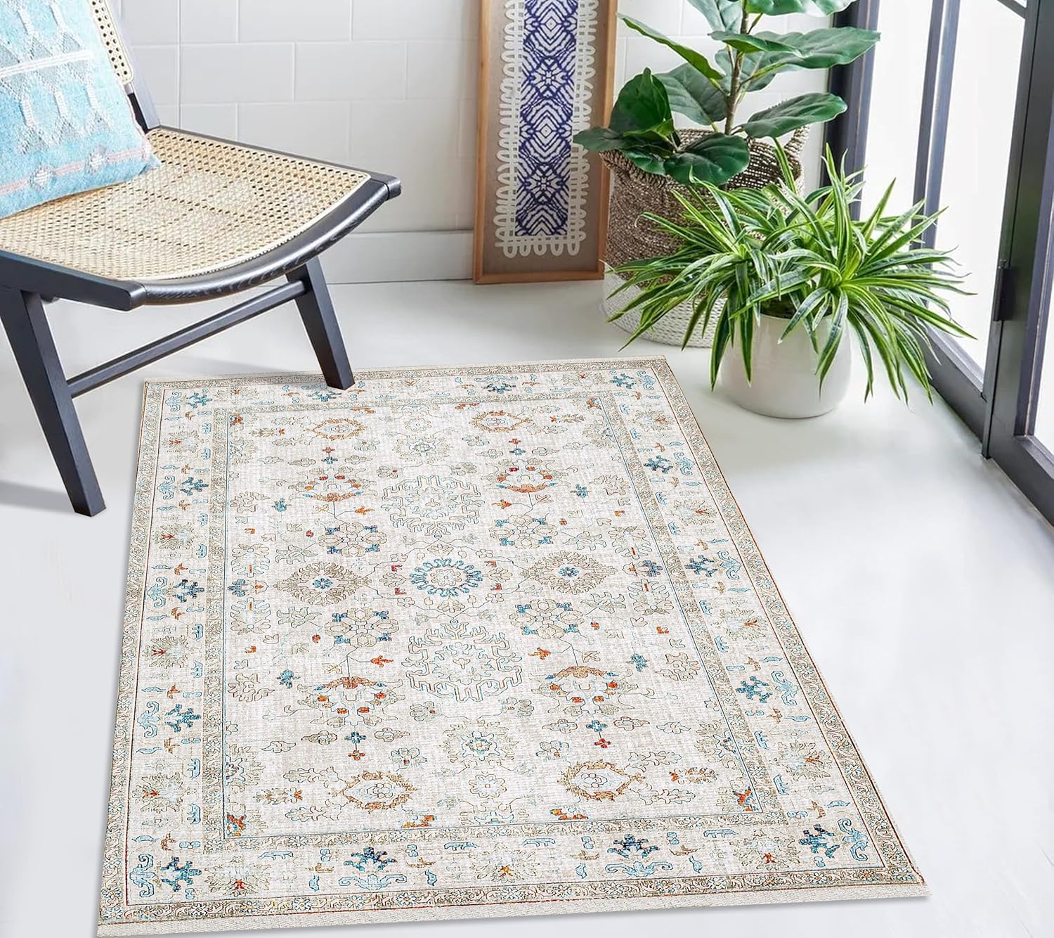 Amazon.com: Washable Soft Small Boho Area Rugs, Rags Rug, Printed ...