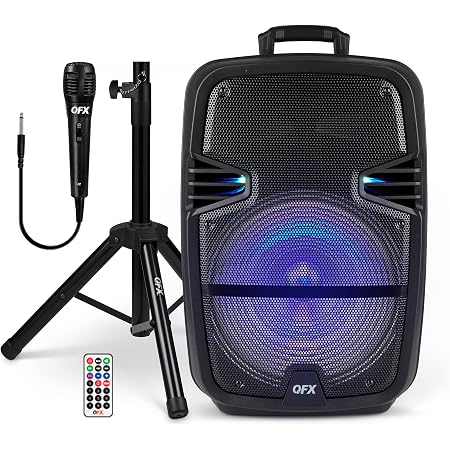 Amazon.com: QFX PBX-1210 12" Bluetooth Rechargeable Speaker with 12 ...