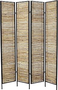 Amazon.com: Deco 79 Bamboo Wood Handmade Partition Room Divider Screen ...