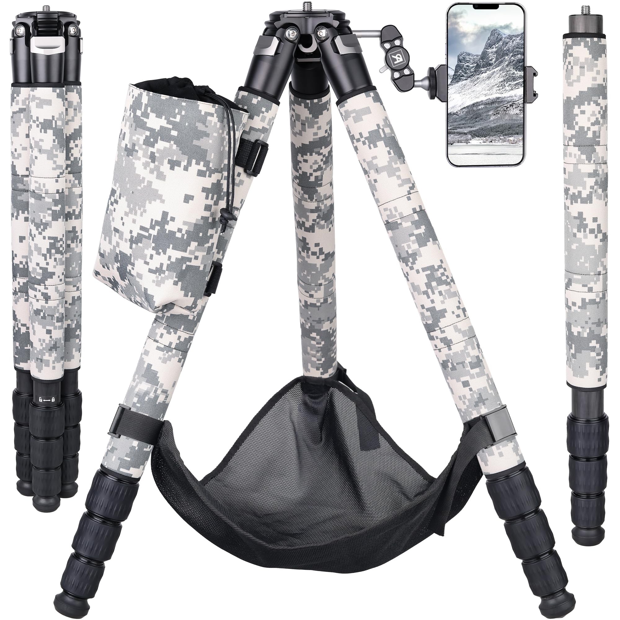 Amazon.com : Carbon Fiber Camera Tripod Monopod Compact Travel Tripod ...