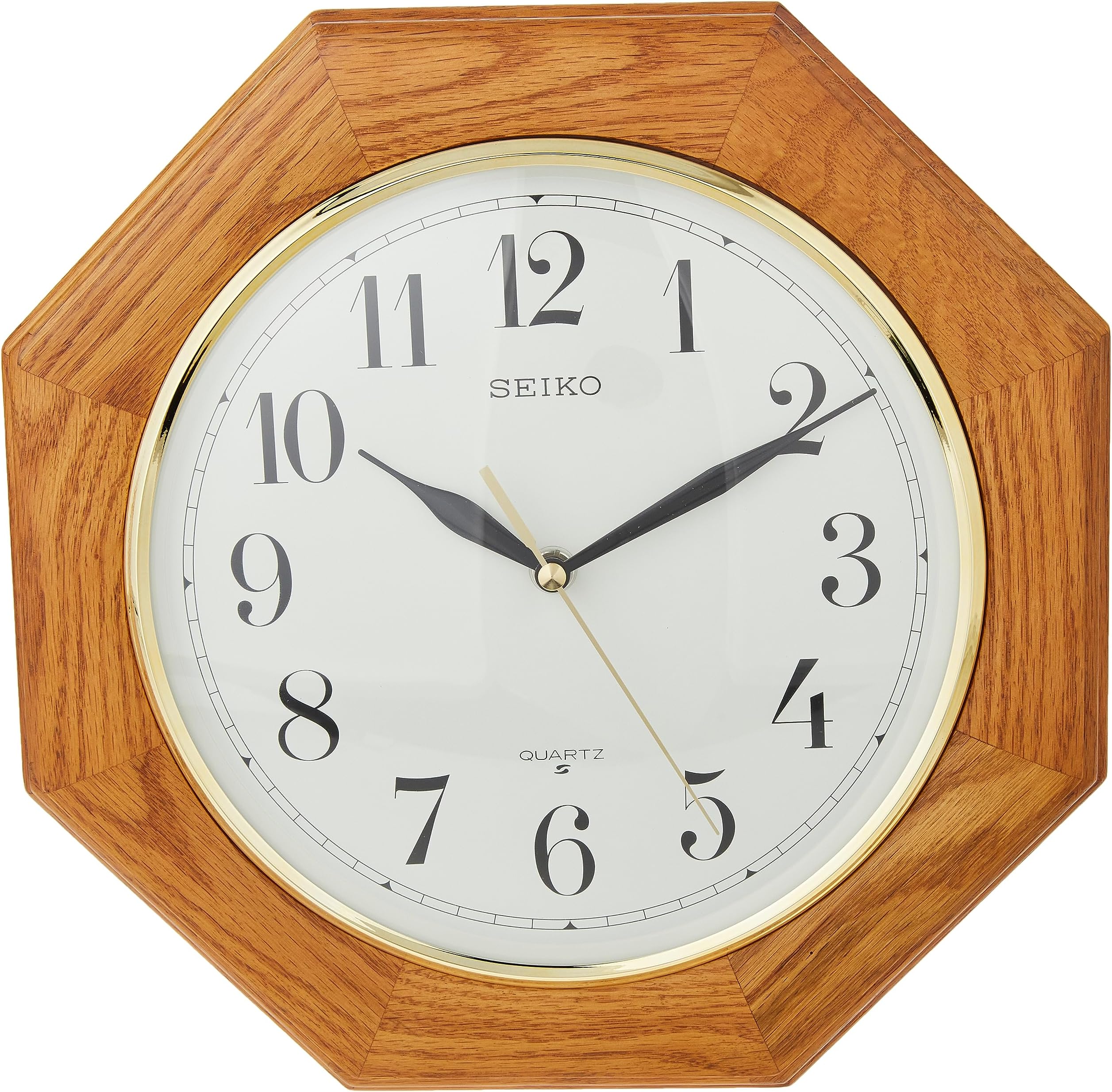 Amazon.com: SEIKO 12 Inch Octagonal Solid Oak Wall Clock : Home & Kitchen