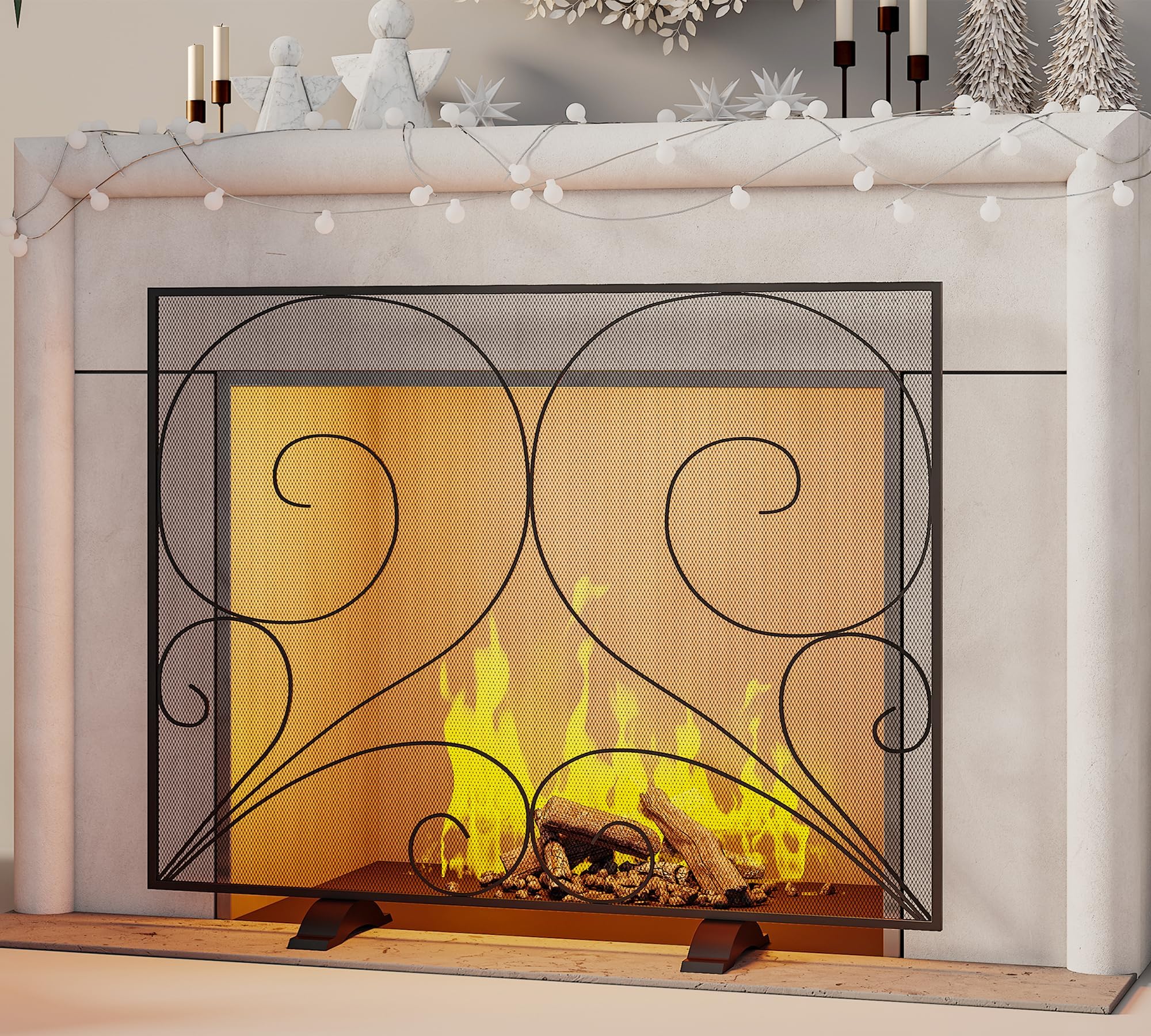 Amazon.com: Christopher Knight Home Valeno Single Panel Iron Fireplace ...
