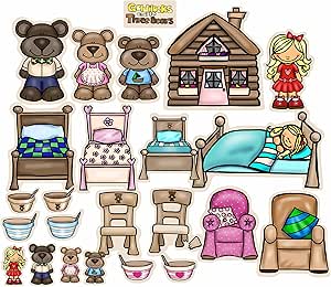 Goldilocks Three Bears Flannel/ Felt Board Figures 17 Pieces PRECUT ...