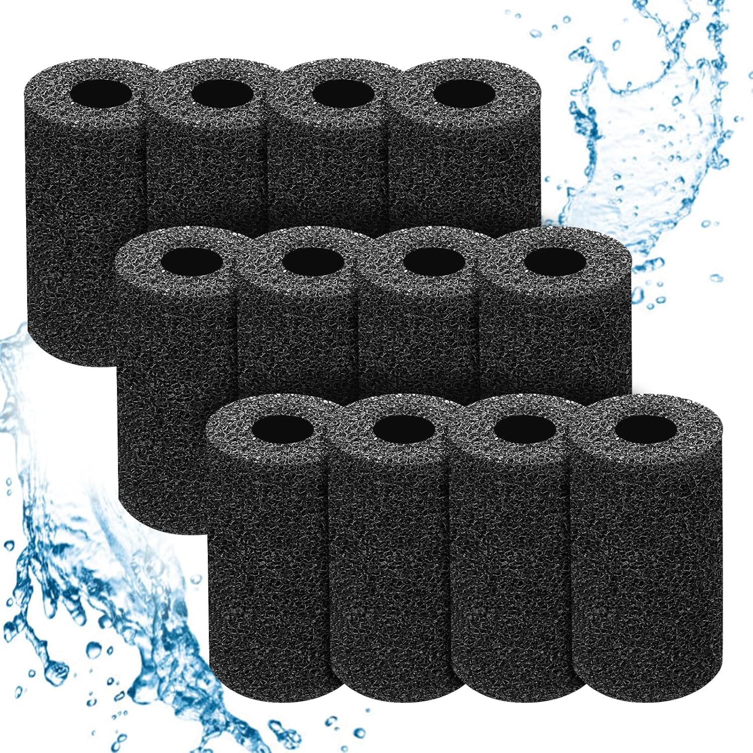 Amazon.com : Cunina 12 Pack Pre-Filter Sponge Aquarium, 0.5" Prefilter ...