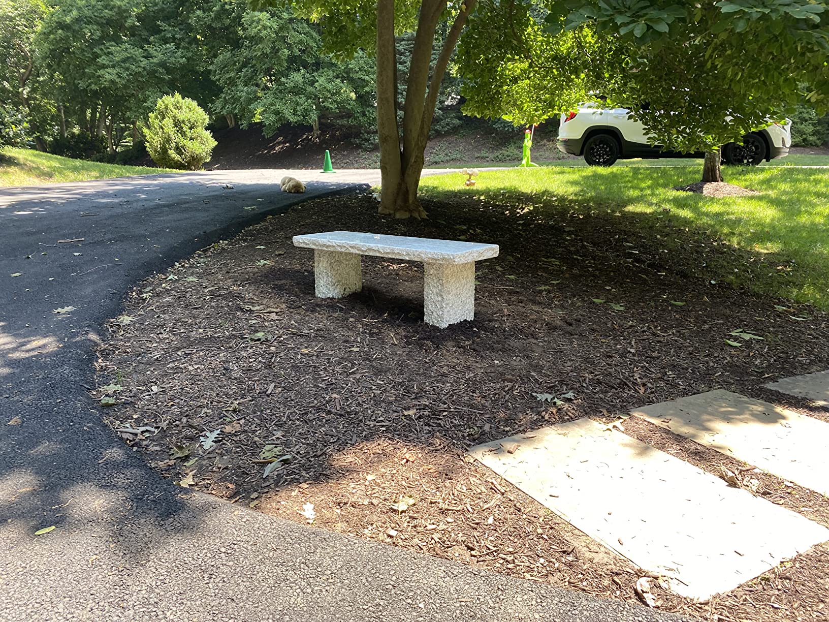 Amazon.com : Stone Age Creations BE-GR-3 Granite Bench, Blue/Gray ...