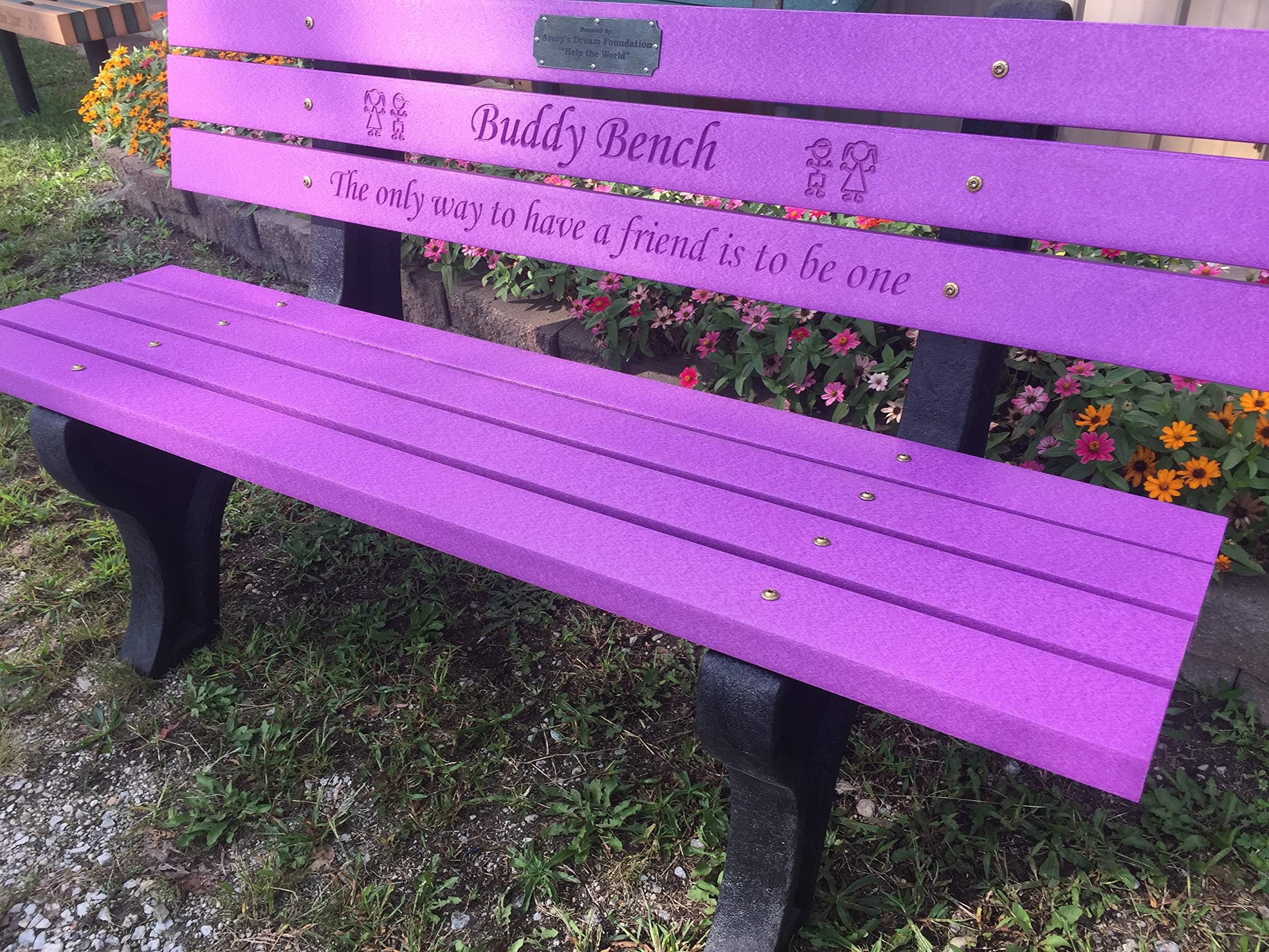 Amazon.com: The Roudebush Company Buddy Bench with Recycled Plastic ...