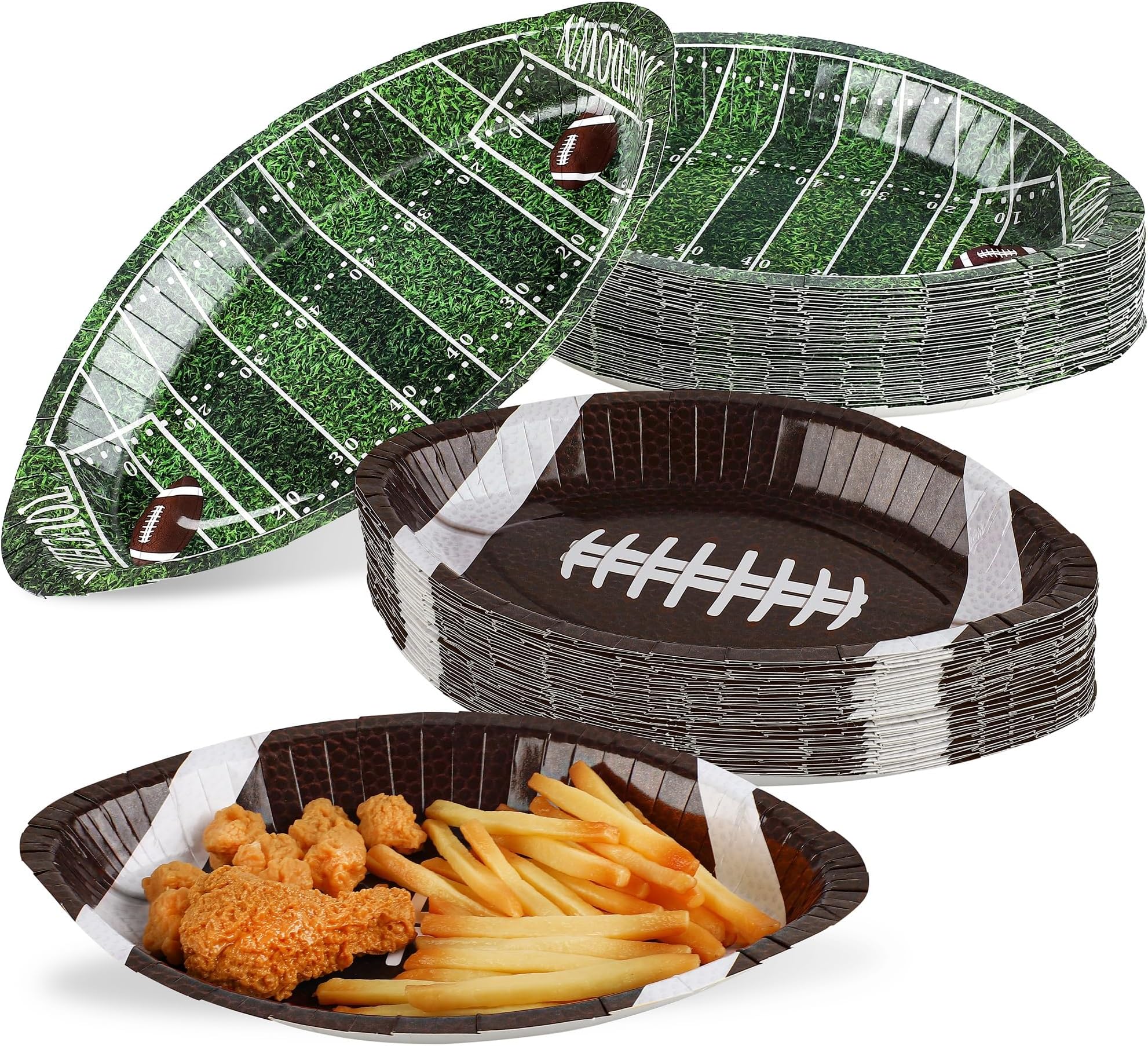 Amazon.com: durony 50 Pieces Football Paper Plates Disposable Football ...