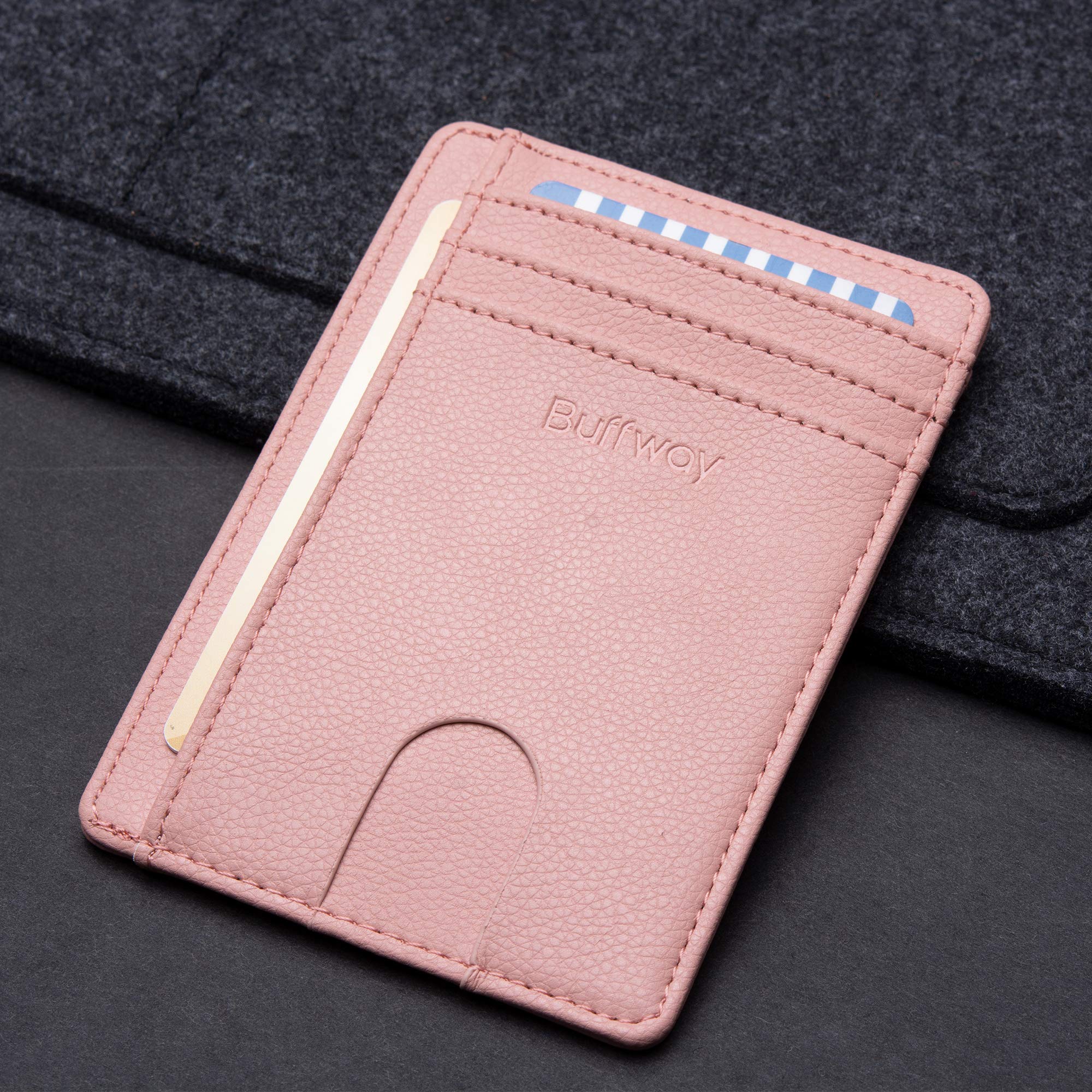 Snapklik.com : Buffway Slim Minimalist Front Pocket RFID Blocking ...