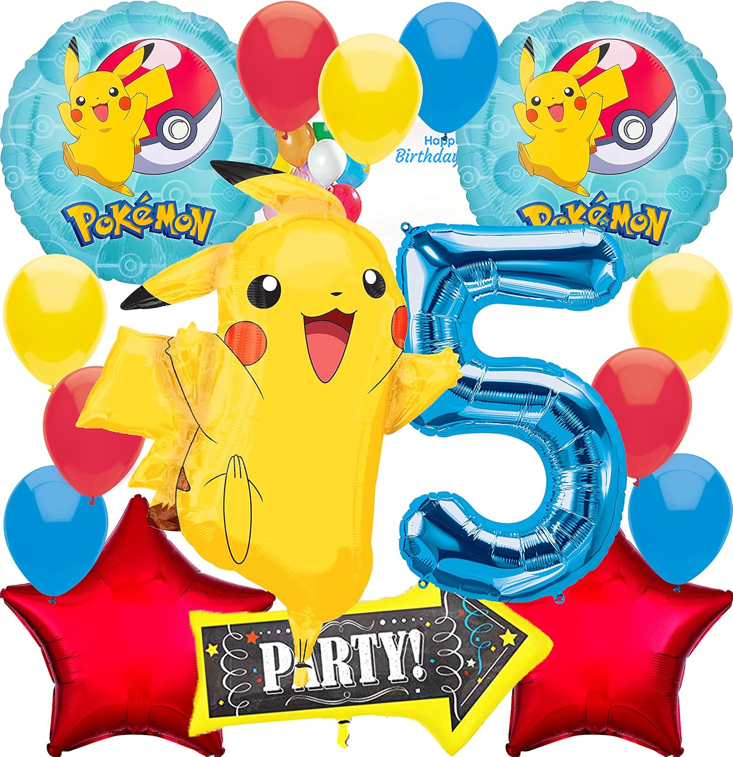 Amazon.com: Anagram Pikachu Foil Balloon Bouquet Set | Intended for ...